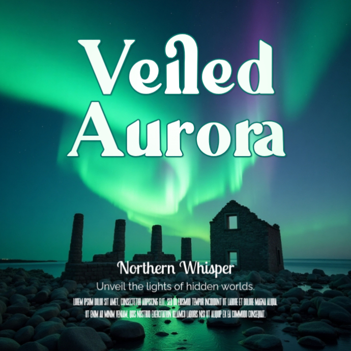 Aurora Draped Ruins Album Cover for Post-Rock Ambient Template ...
