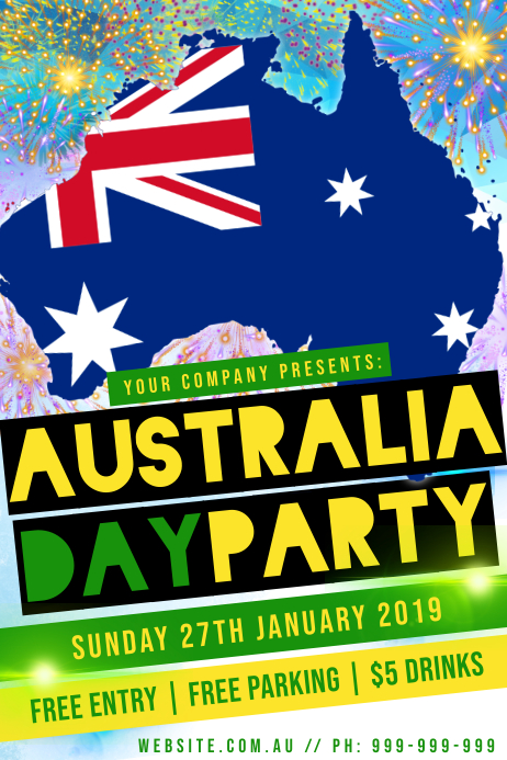 Australia Day Party Poster Template | PosterMyWall