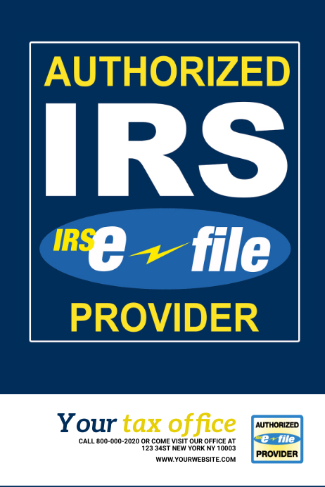 Authorized IRS Provider Poster Template | PosterMyWall