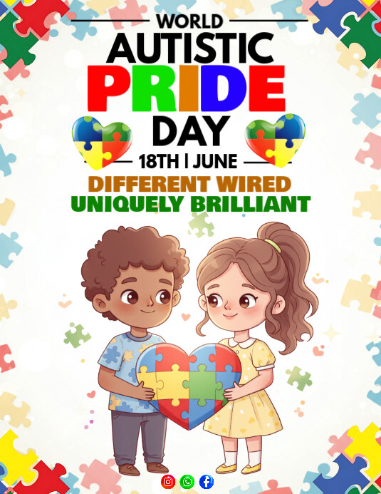 Autistic Pride Day – Different Wired, Uniquely Brilliant Template ...