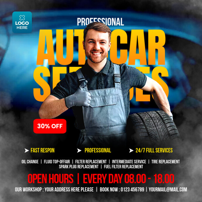 Copy of Auto Car Services Flyer Template | PosterMyWall