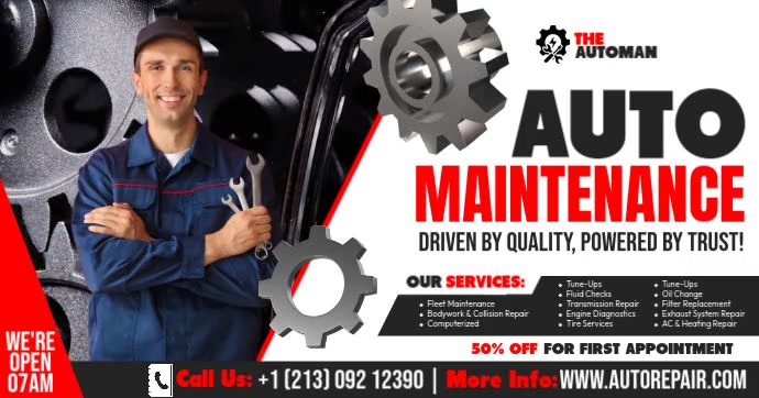 Auto Maintenance Banner Service Template | PosterMyWall