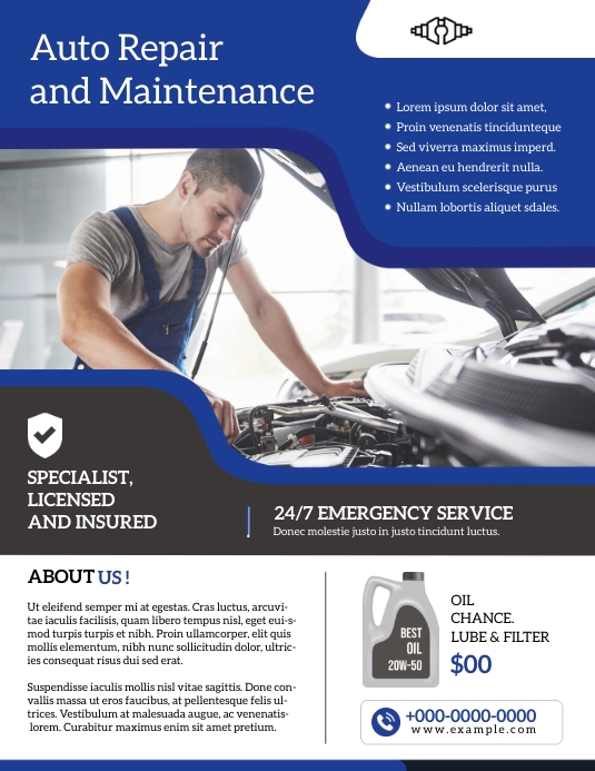 Auto Repair Mechanic Flyer Template | PosterMyWall