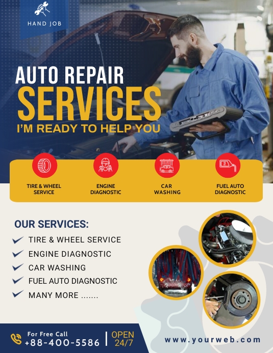 Auto Repair Service Flyer Template | PosterMyWall