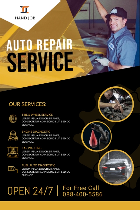 Auto Repair Service Poster Design Template | PosterMyWall