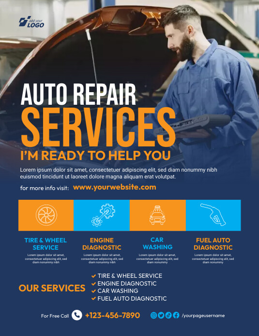 Auto Repair Services Flyer Template | PosterMyWall