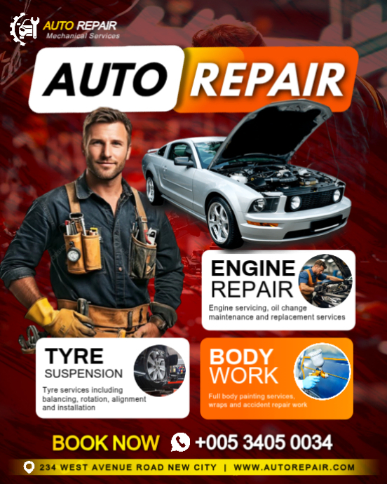 Auto Repair Services vehicle servicing car maintenance mechanic garage ...