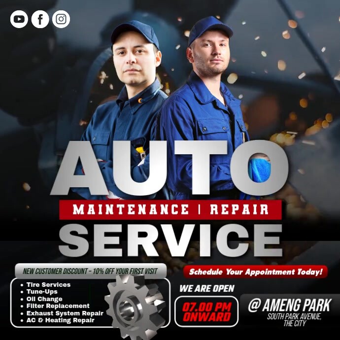 Auto Service Repair Template | PosterMyWall