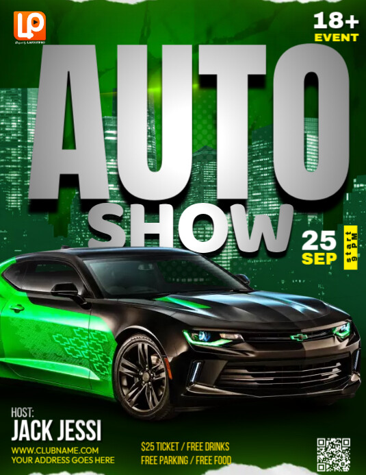 Copy of Auto Show Green Desgin | PosterMyWall