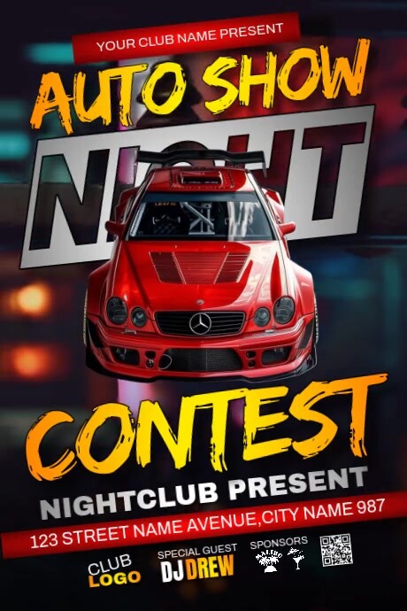 Plantilla de Auto Show Night Contest | PosterMyWall