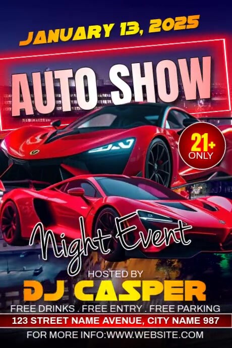Copy of Auto Show Night Event | PosterMyWall