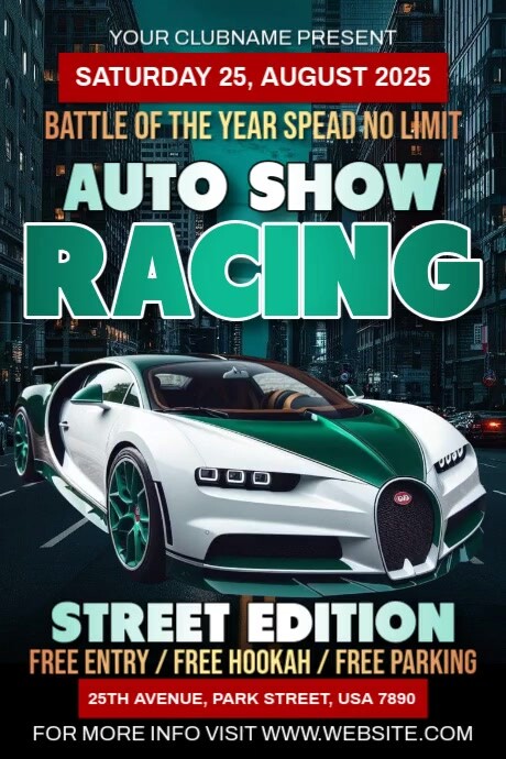 Plantilla de Auto Show Racing | PosterMyWall