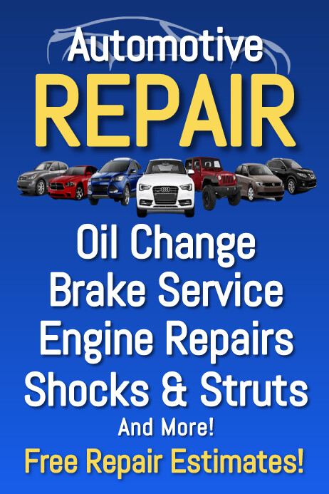 Automotive Repair Auto Repair Poster sign Template | PosterMyWall