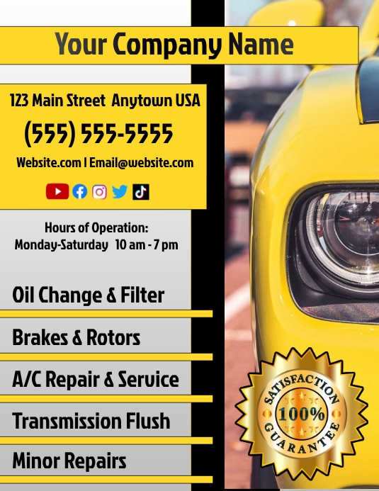 Automotive Repair Shop Branding Flyer Template | PosterMyWall