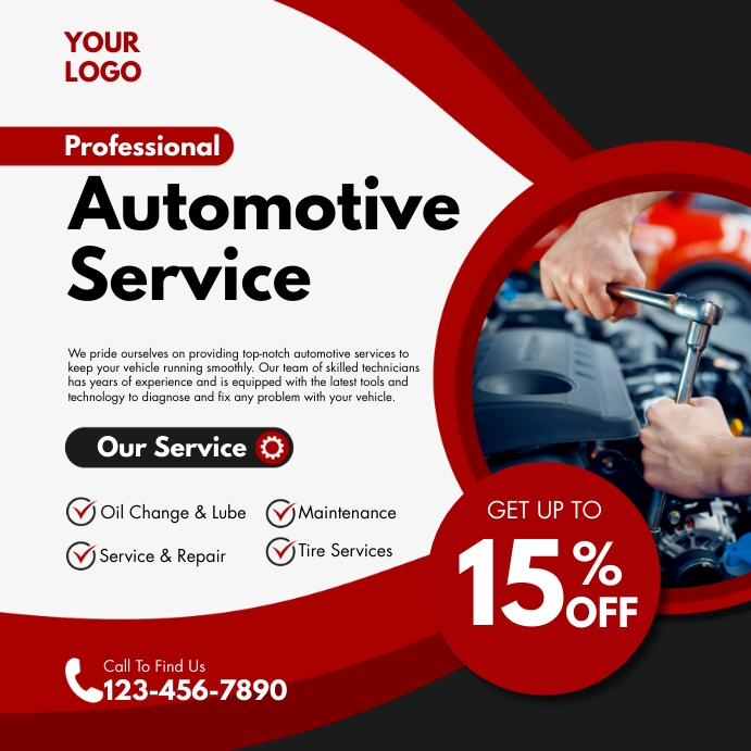 AUTOMOTIVE SERVICE TEMPLATE | PosterMyWall