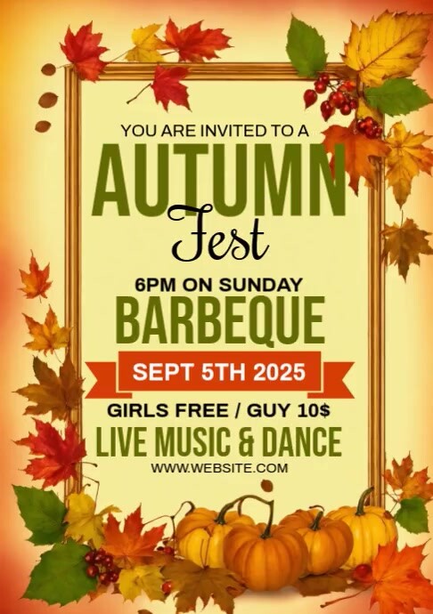Plantilla de Autumn Barbeque Fest | PosterMyWall