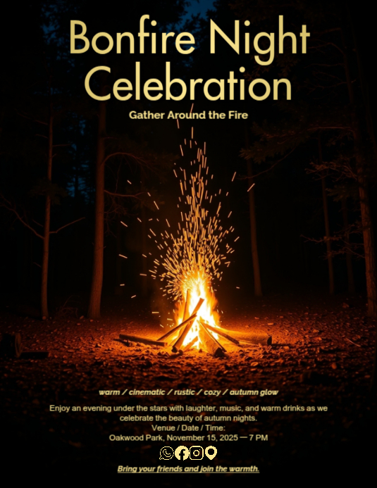 Plantilla de Autumn Bonfire Night Event Poster | PosterMyWall