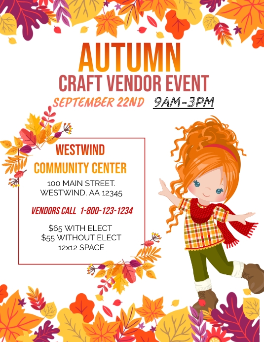 Autumn Craft Vendor Event Template | PosterMyWall