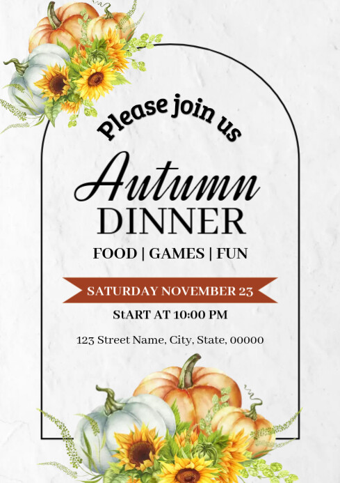 Copy of Autumn Dinner Flyer | PosterMyWall