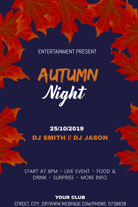 Autumn event flyer template | PosterMyWall