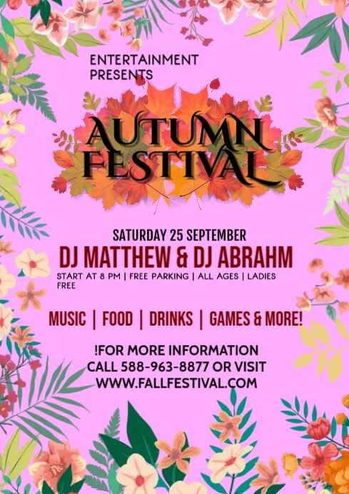 autumn fall, fall invitation, fall Template | PosterMyWall