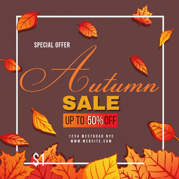 AUTUMN FALL AD SOCIAL MEDIA TEMPLATE | PosterMyWall