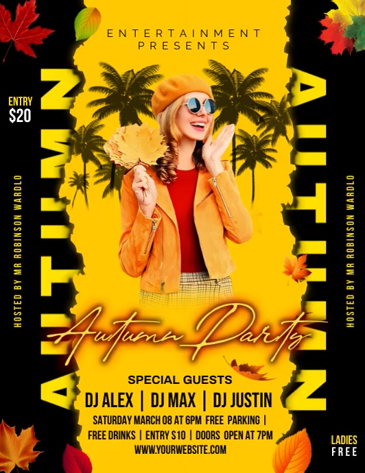 Copy of Autumn fall club party flyer template | PosterMyWall