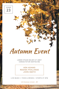 Autumn Events Schedule Calendar Template | PosterMyWall