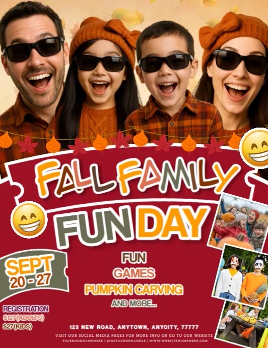 Copy of Autumn Fall family fun day festival design template | PosterMyWall