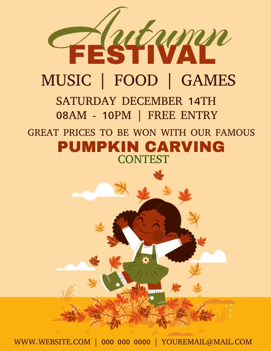 Autumn Fall Family Fun Festival Event Template | PosterMyWall