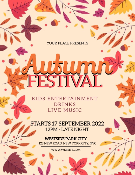 Autumn / Fall Festival EVENT DESIGN TEMPLATE | PosterMyWall