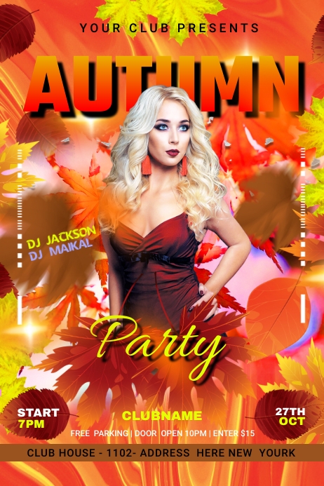 autumn fall festival party ad design Template | PosterMyWall