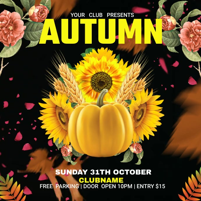 autumn fall festival party ad video design Template | PosterMyWall