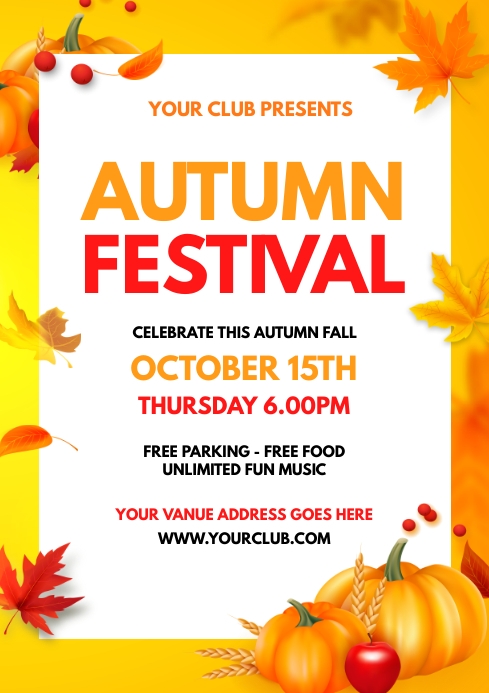 Copy of Autumn fall Festival Party Flyer | PosterMyWall