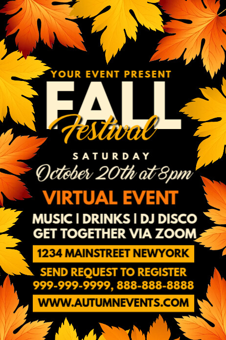 Autumn Fall Festival Virtual Event Template | PosterMyWall