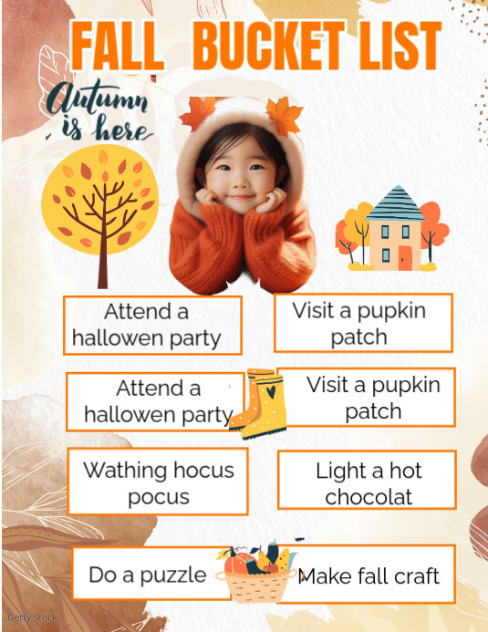 Plantilla de autumn fall list october | PosterMyWall