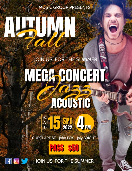 Plantilla de Volante de Anuncio de Mega Concierto de Otoño | PosterMyWall