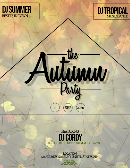 Autumn Fall Party Event Flyer Template | PosterMyWall