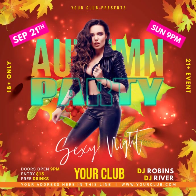Autumn/Fall Party flyer Template | PosterMyWall