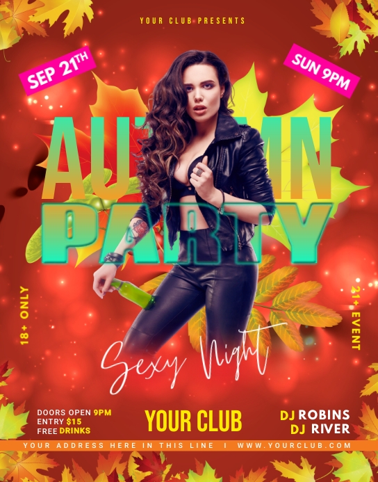 Autumn/Fall Party flyer Template | PosterMyWall