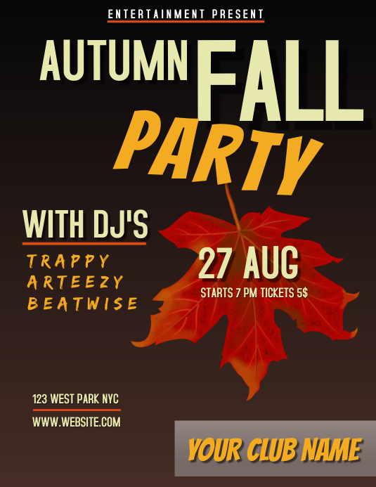 AUTUMN FALL PARTY FLYER TEMPLATE | PosterMyWall
