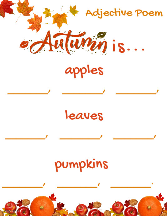 Plantilla de Autumn Fall Poem Activity | PosterMyWall