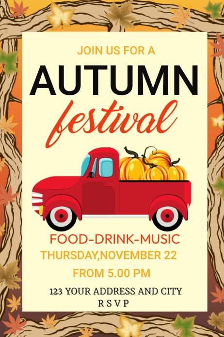 autumn fall poster Template | PosterMyWall