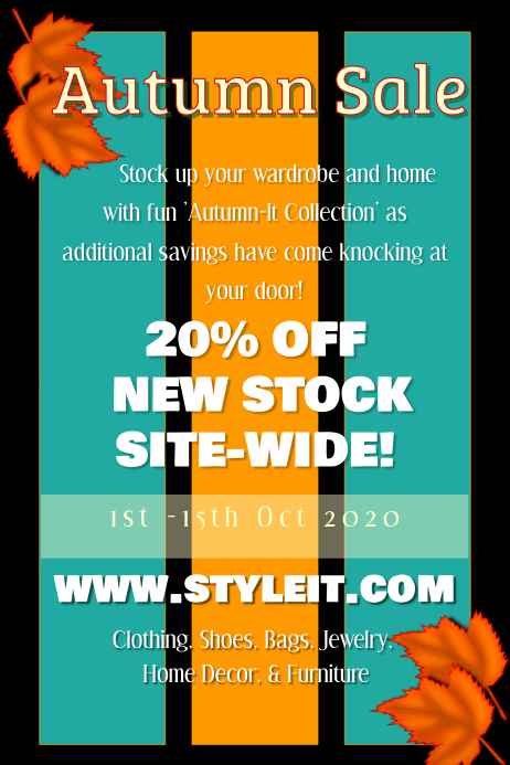 Autumn Fall Promotion Poster/Flyer Template | PosterMyWall