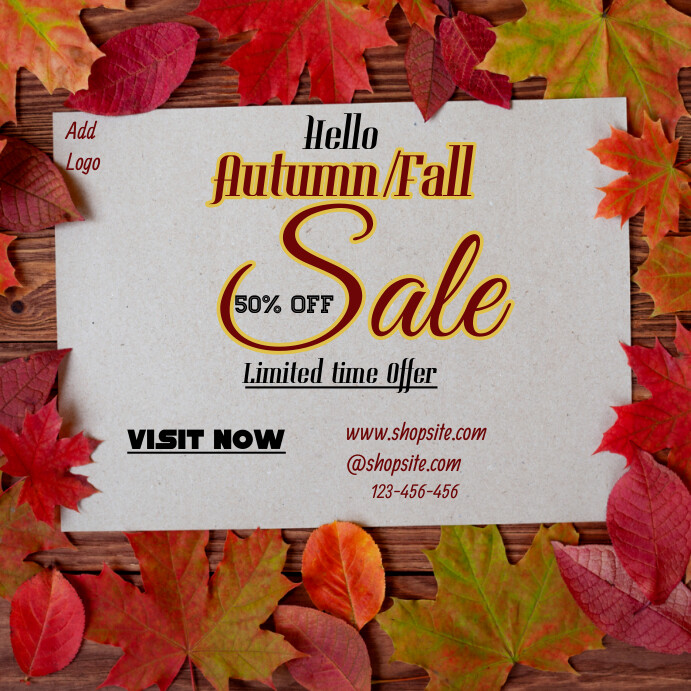 autumn fall sale ad,hello autumn fall (1) Template | PosterMyWall