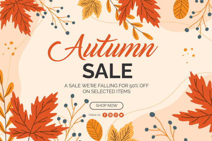 Autumn Fall Sale Banner Template | PosterMyWall