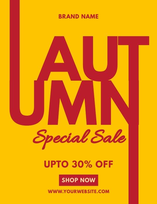 Autumn Fall Sale Discount Flyer Ad Editable T | PosterMyWall