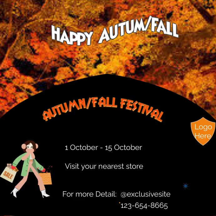 Autumn fall Sale festival instagram post Template | PosterMyWall