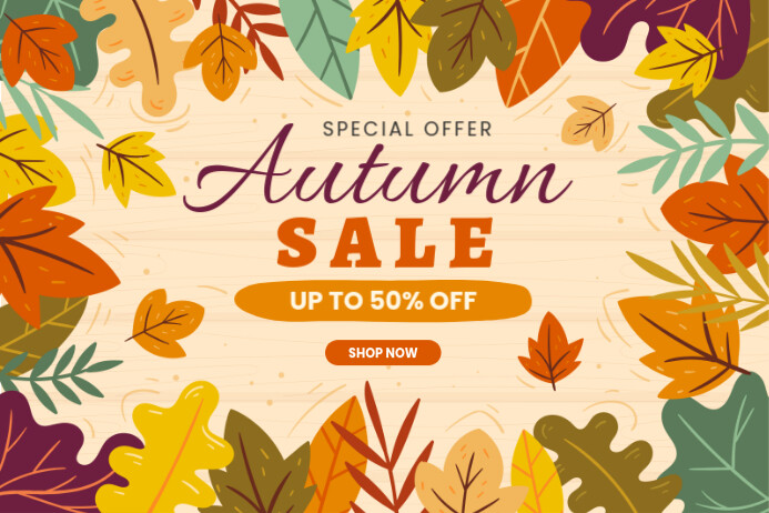 Autumn Fall Sale Poster Banner Template | PosterMyWall