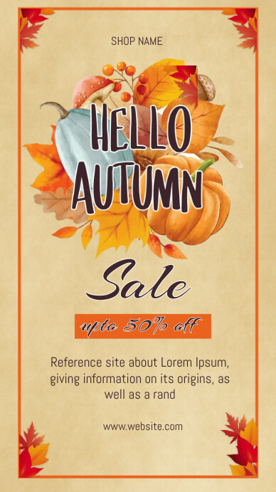 Autumn fall sale poster Template | PosterMyWall